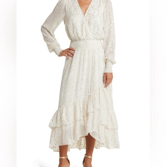 Lilly Pulitzer | Dresses | Elegant Lilly Pulitzer White Gold Polka Dot ...